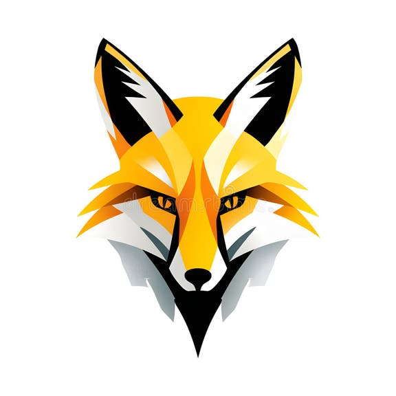 Stylized Fox Face Logo, Emphasizing Sharp Features and Intense Gaze ...