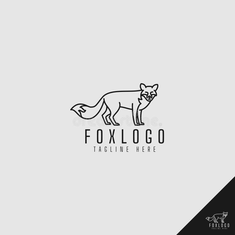 Fox Logo with Line Art Style Stock Vector - Illustration of wild ...