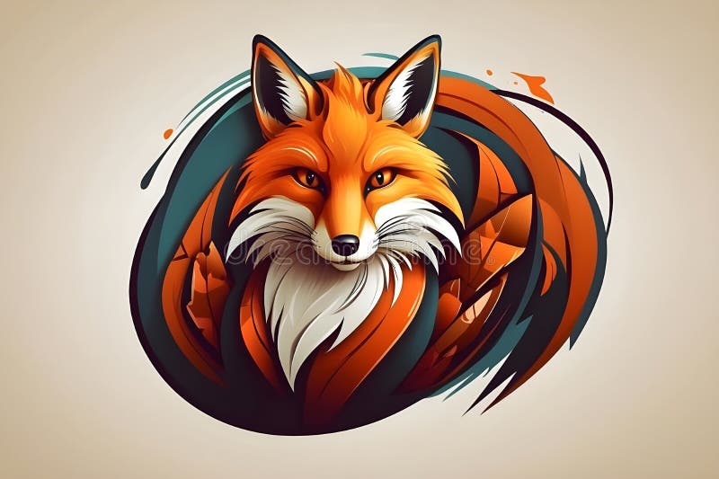 Red fox cartoon logo stock illustration. Illustration of drawing ...
