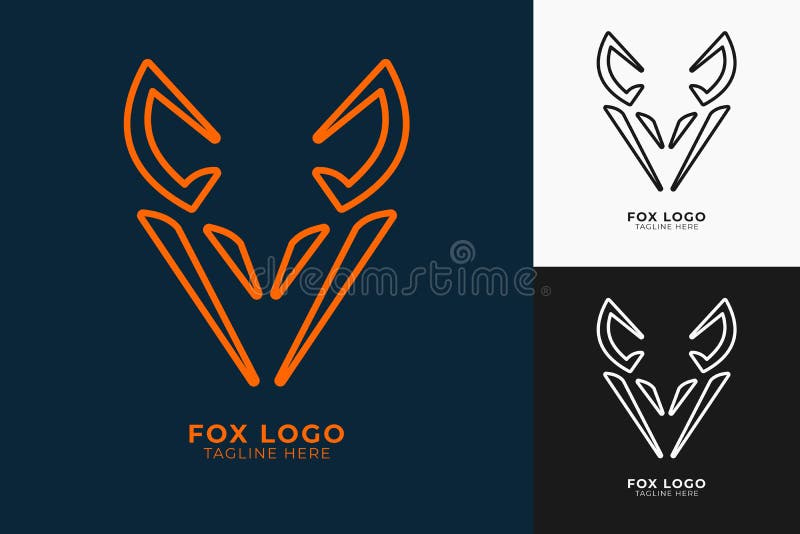 Fox Logo Minimalist Design. Modern Shape Unique Head Fox Logo Design ...