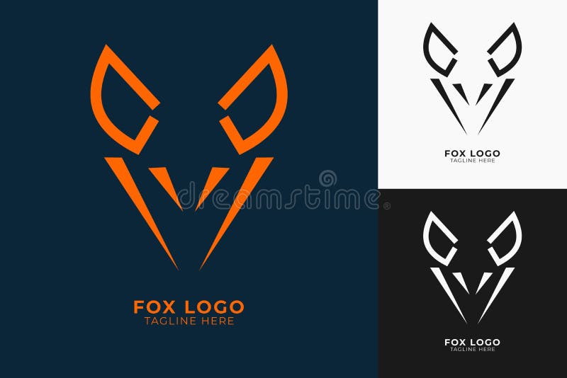 Fox Logo Minimalist Design. Modern Shape Unique Head Fox Logo Design ...