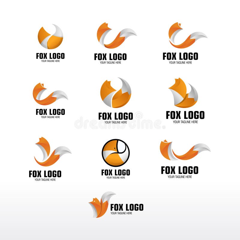 Fox Logo Set, EPS 10 stock vector. Illustration of identity - 132982305