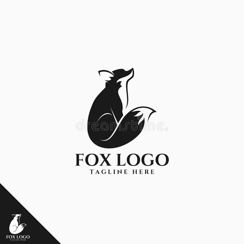 Fox Logo with Silhouette Style and Appearance from Side Concept Stock ...