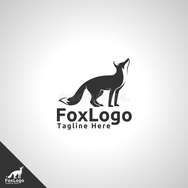 Fox Logo with Silhouette Style and Sighting from the Side Looking ...