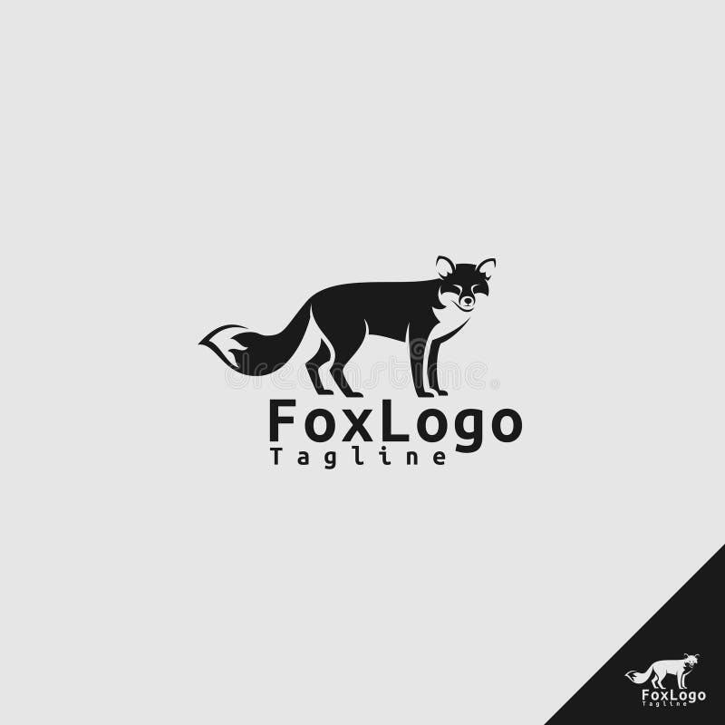 Fox Logo with Silhouette Style and Sighting from the Side Looking ...