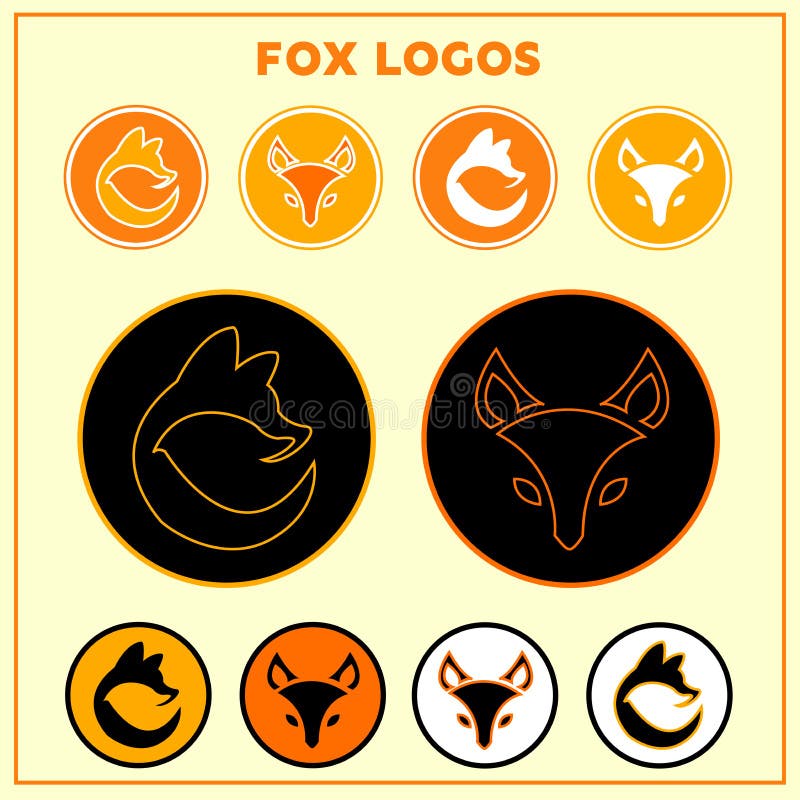 Fox logos in the circle stock vector. Illustration of wild - 119801220