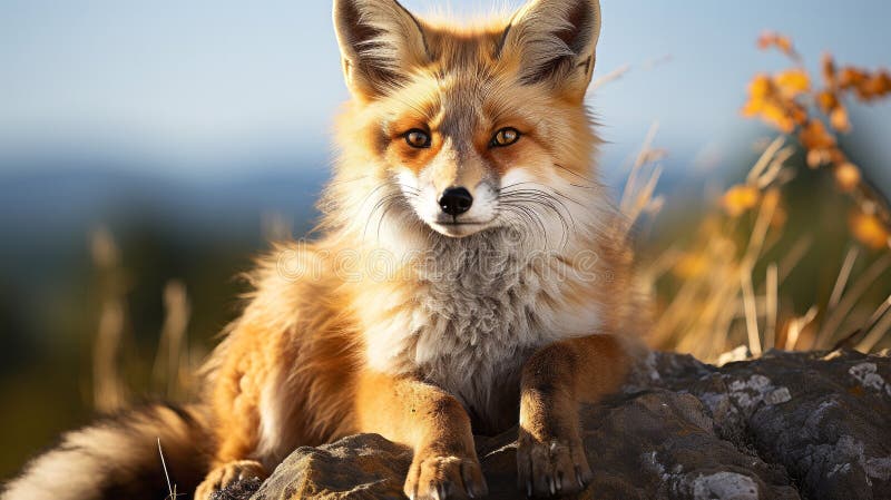 A Fox Looking at the Camera. Generative AI. Stock Illustration ...