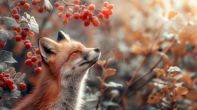 Fox Looking at the Grapes Tree. the Fox and the Grapes Stock ...