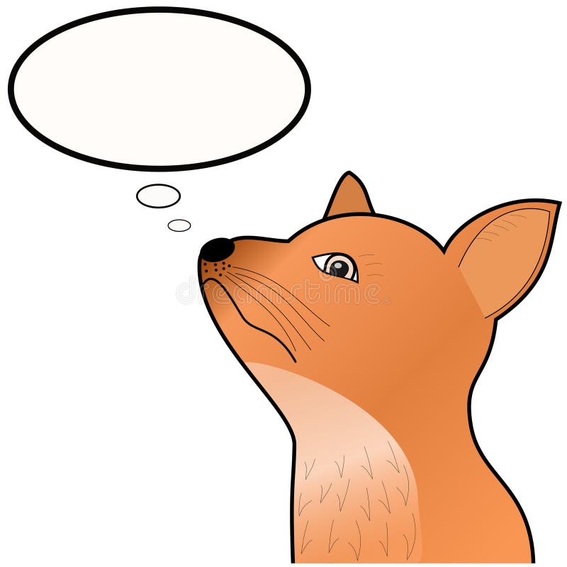 A Fox Looking Up at an Frame - for Text Insertion Stock Illustration ...