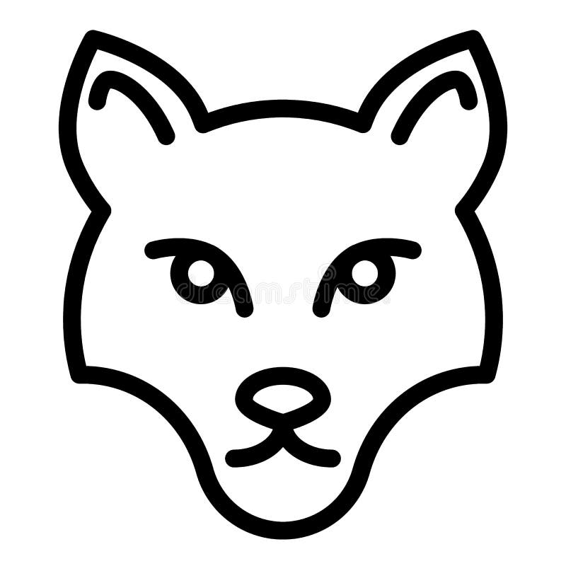 Fox Mask Line Icon. Muzzle Fox Vector Illustration Isolated on White ...