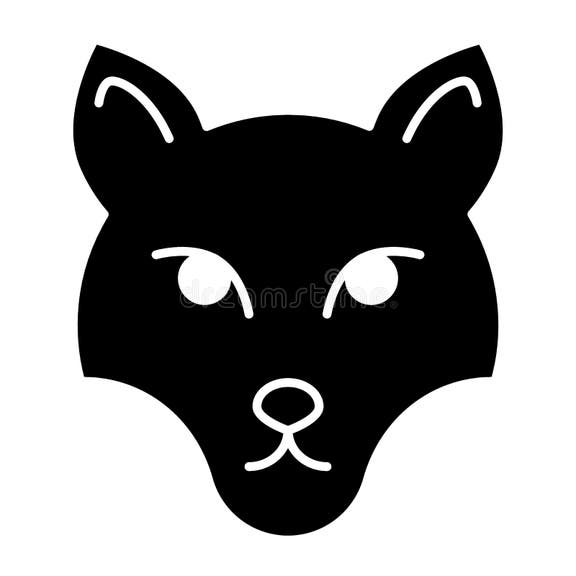 Fox Mask Solid Icon. Muzzle Fox Vector Illustration Isolated on White ...