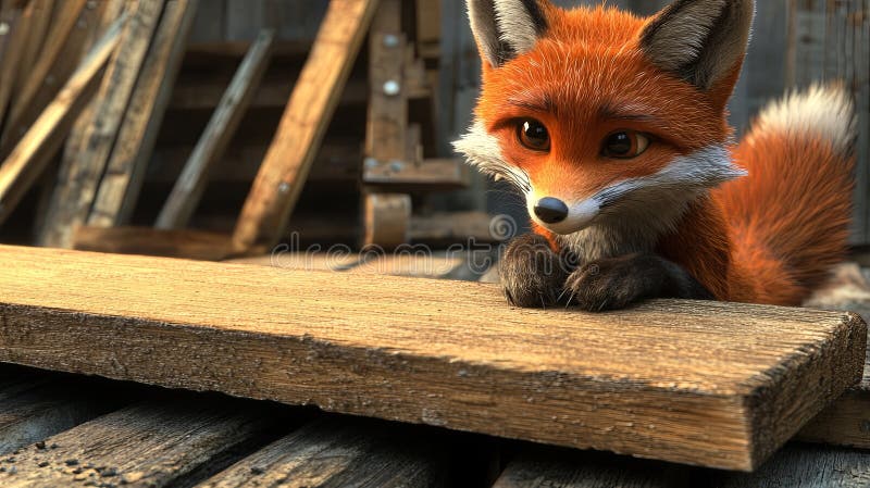 Fox Measuring Wood for Carpentry.. Stock Photo - Image of wood ...