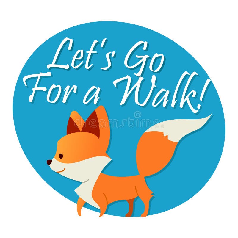 Lets Go for Walk Poster Flat Color Vector Template Stock Vector ...