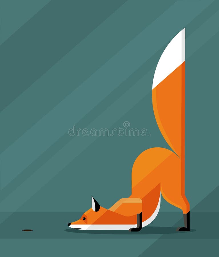 Fox near the mouse hole stock vector. Illustration of concentration ...