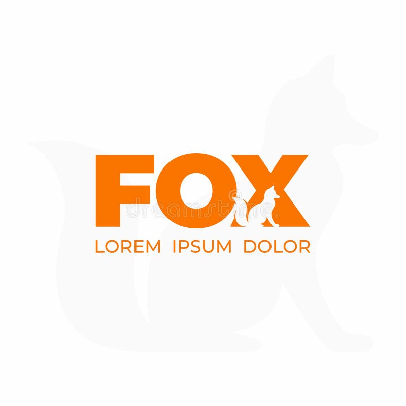 Fox Negative Space Logo Template. Negative Space Fox Silhouette Symbol ...