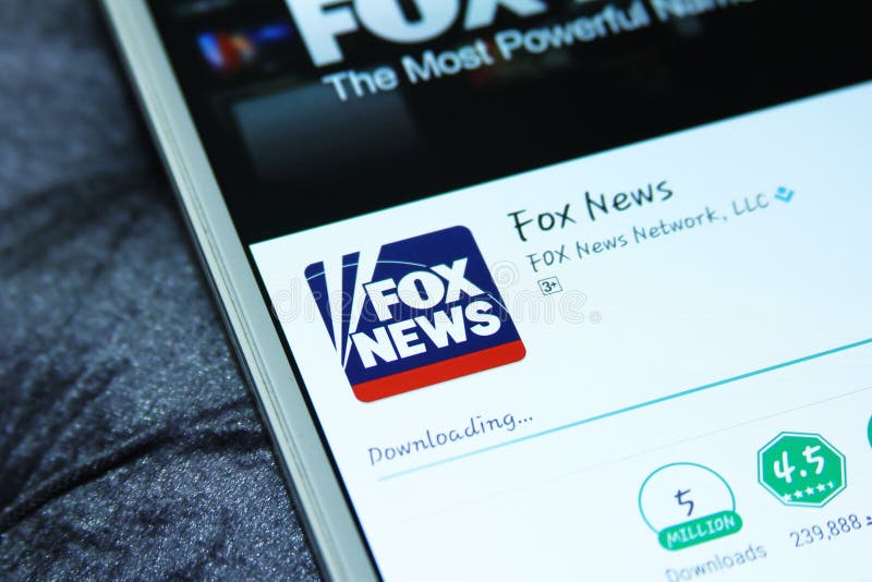 FOX news mobile app editorial photography. Image of networks - 93429412