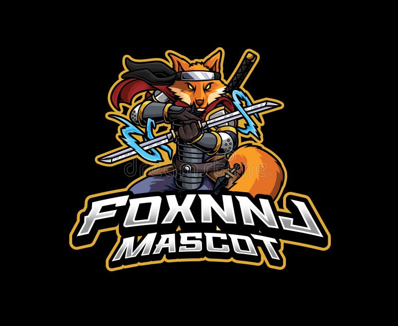 Fox Ninja Warrior Mascot Illustration Stock Vector - Illustration of forest, cute: 381021441