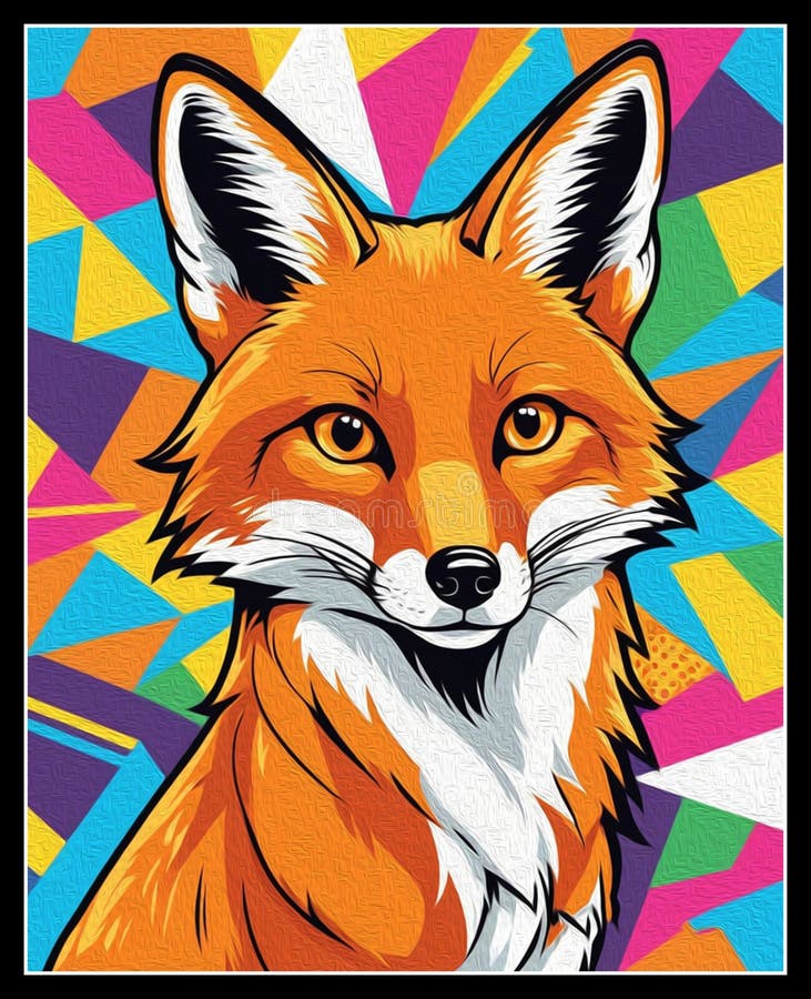 Fox . Oil Painting . Printable Pattern for Wall Decorations , Covers ...