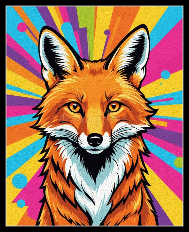 Fox . Oil Painting . Printable Pattern for Wall Decorations , Covers ...