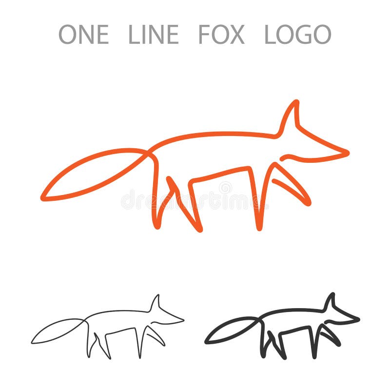 Fox. One Line Logo. Minimalism Style Logotype Stock Vector ...