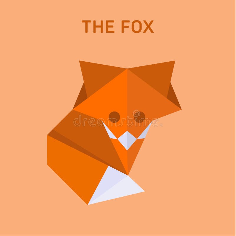 Fox Origami Vector Illustration of Flat Polygons Stock Vector ...