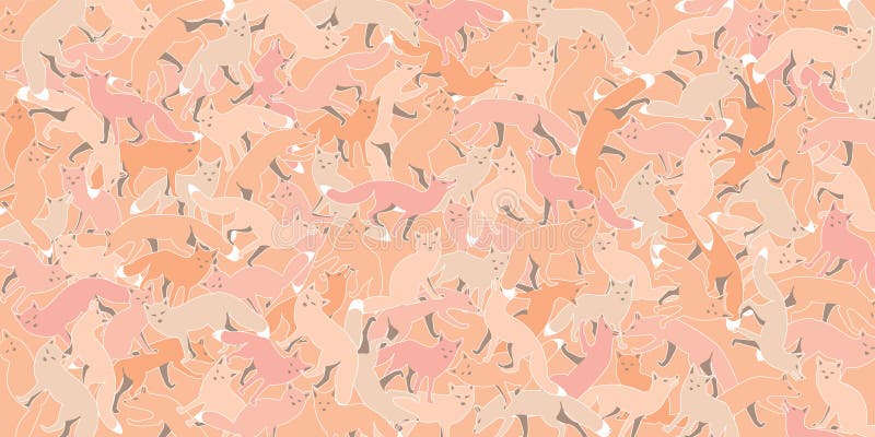 Fox Pattern Background Monochromatic of Peach Tones, Pink and Beige ...