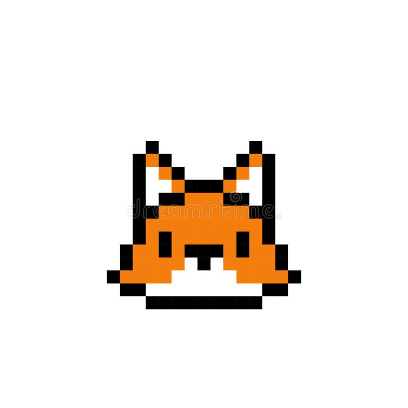 Fox Head Pixel Image 8 Bit Game Stock Vector - Illustration of adorable ...