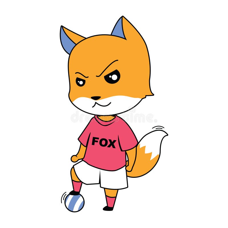 Fox Playing Football. Vector Illustration Decorative Design Stock ...
