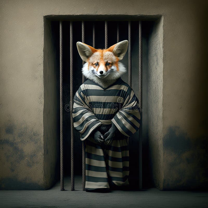 Fox in Prison. Animal Protection Concept. Generative AI Stock Image ...