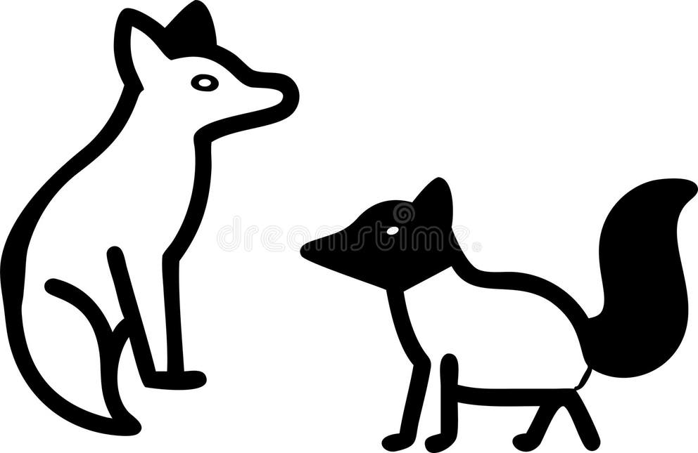 Fox and Rat Vector Silhouette Stock Vector - Illustration of silhouette ...