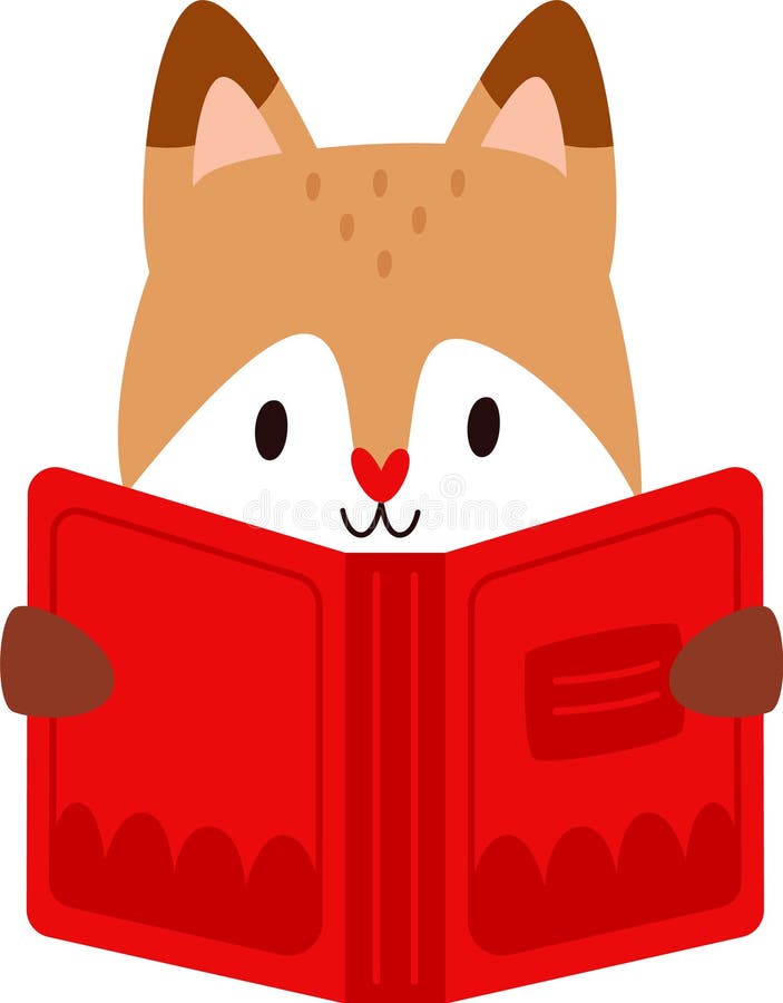Fox Reading Book stock vector. Illustration of children - 290686665