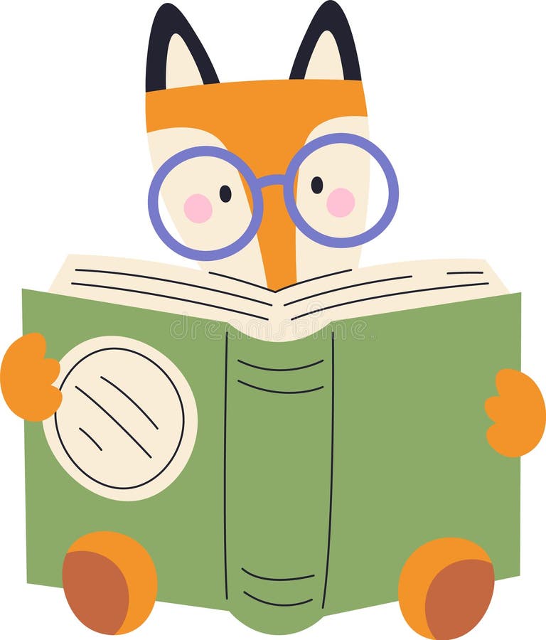 Fox Reading Book stock vector. Illustration of little - 306368921