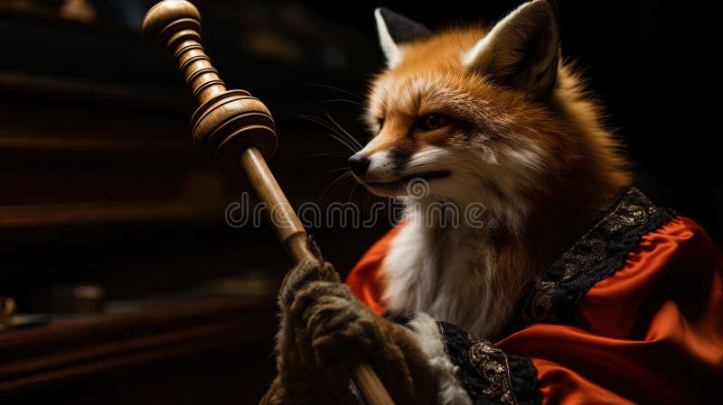 The Fox in the Referee S Mantle with a Hammer is a Lisa Judge Stock ...