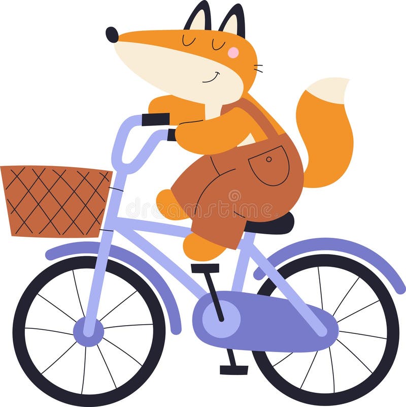 Fox Riding Bicycle stock vector. Illustration of cartoon - 306369162