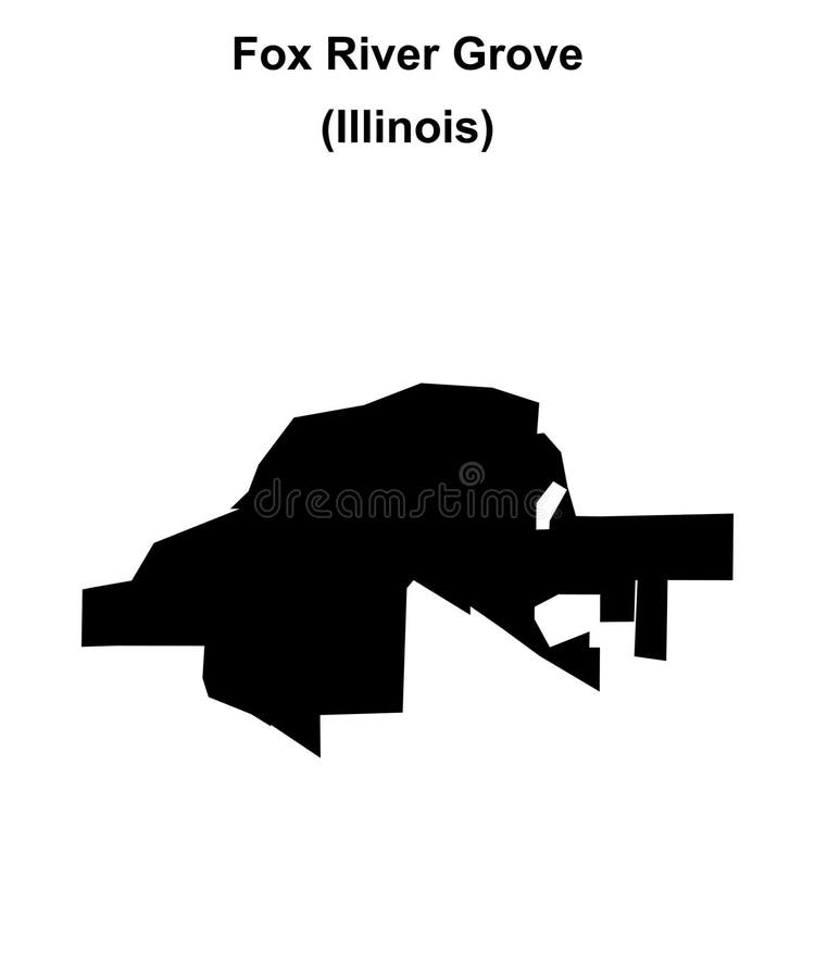 Fox River Grove Outline Map Stock Vector - Illustration of icon, empty ...