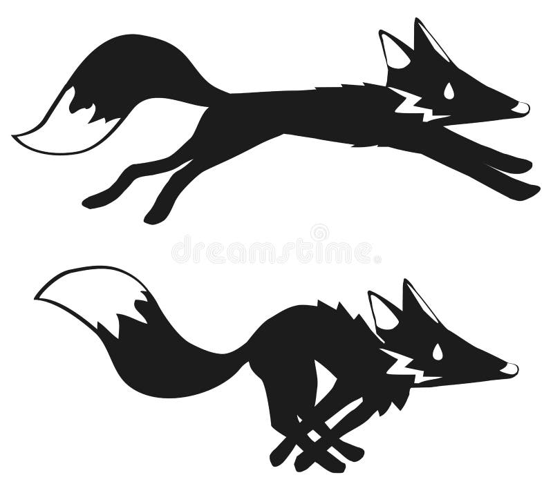 Fox Run Stencil stock vector. Illustration of vector - 235579879