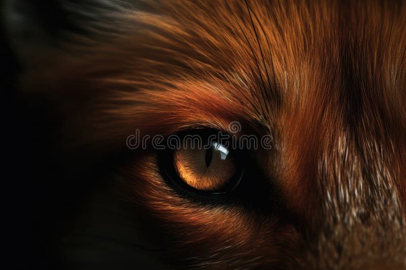 Fox S Eyes Macro Close Up. AI Generated Stock Illustration ...