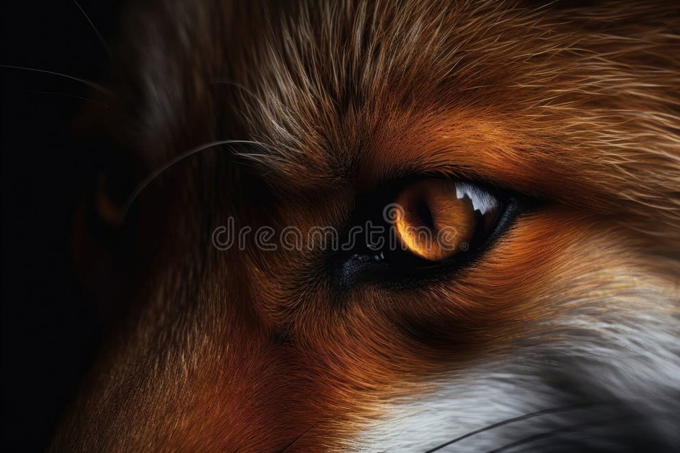 Fox S Eyes Macro Close Up. AI Generated Stock Illustration ...
