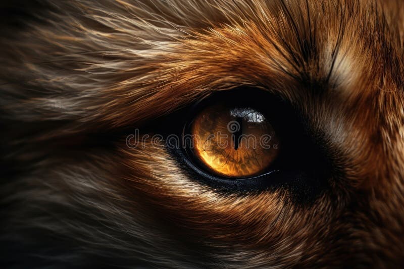 Fox S Eyes Macro Close Up. AI Generated Stock Illustration ...