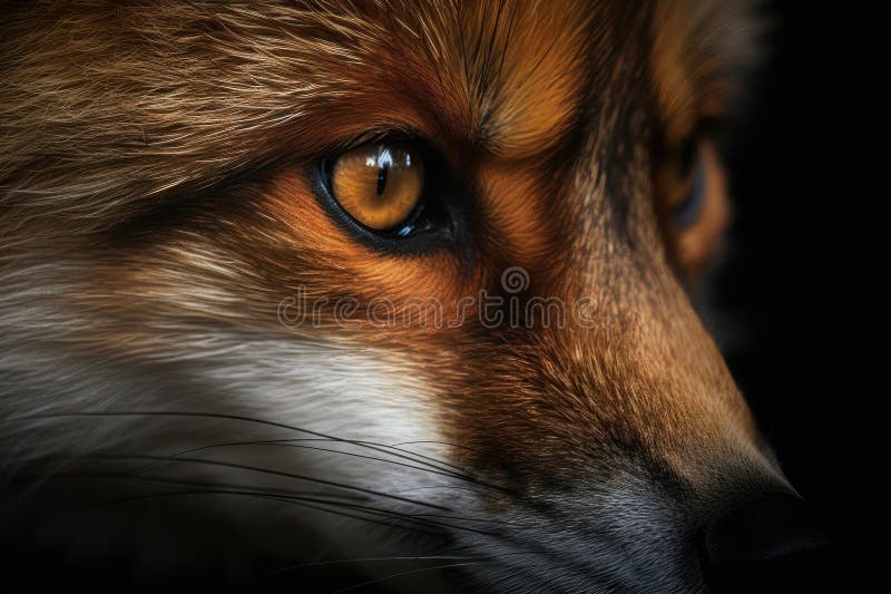 Fox S Eyes Macro Close Up. AI Generated Stock Illustration ...