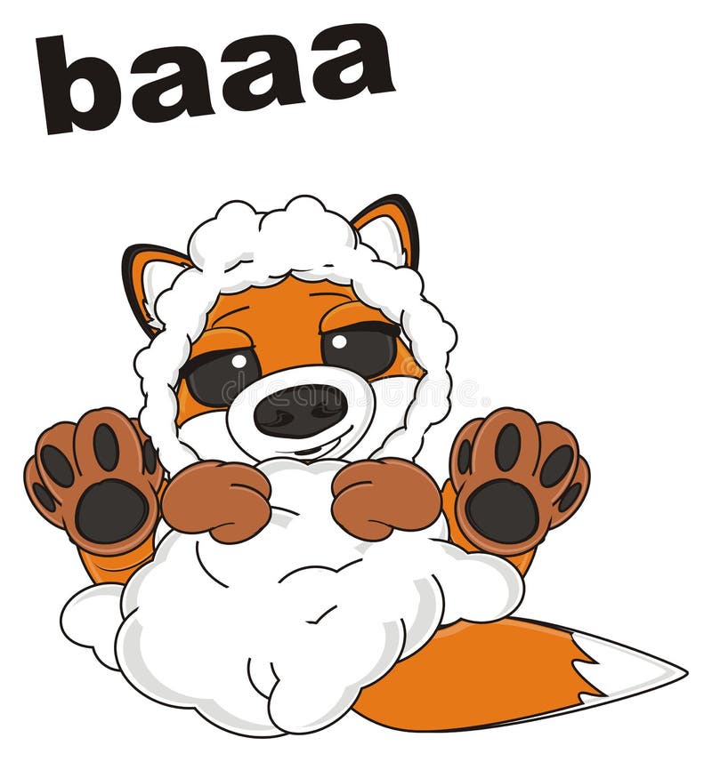 Fox say baa stock illustration. Illustration of cute - 78159278