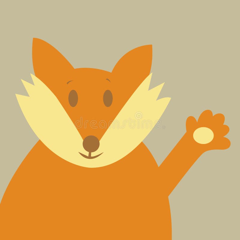 Fox say hello stock vector. Illustration of backdrop - 66524043