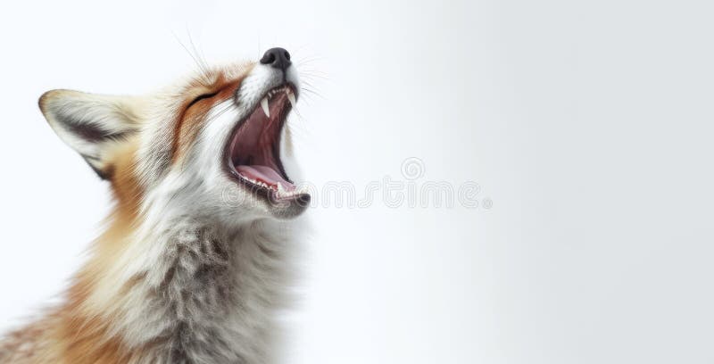 Fox Screaming Banner. Generate Ai Stock Illustration - Illustration of ...