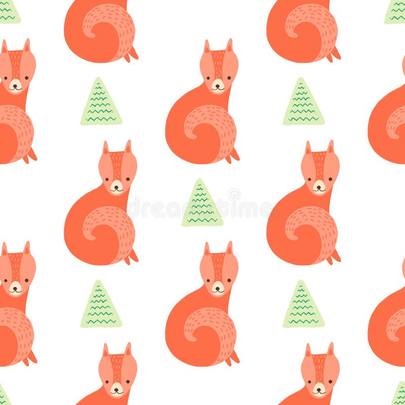 Fox seamless pattern stock vector. Illustration of ornament - 97663507