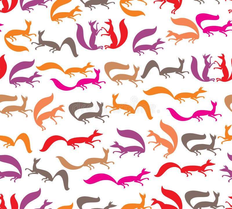 Fox seamless pattern. stock illustration. Illustration of collection ...