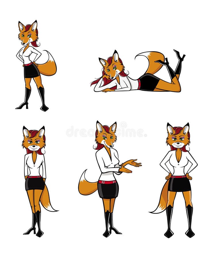 Fox poses stock vector. Illustration of outline, seductive - 21772643
