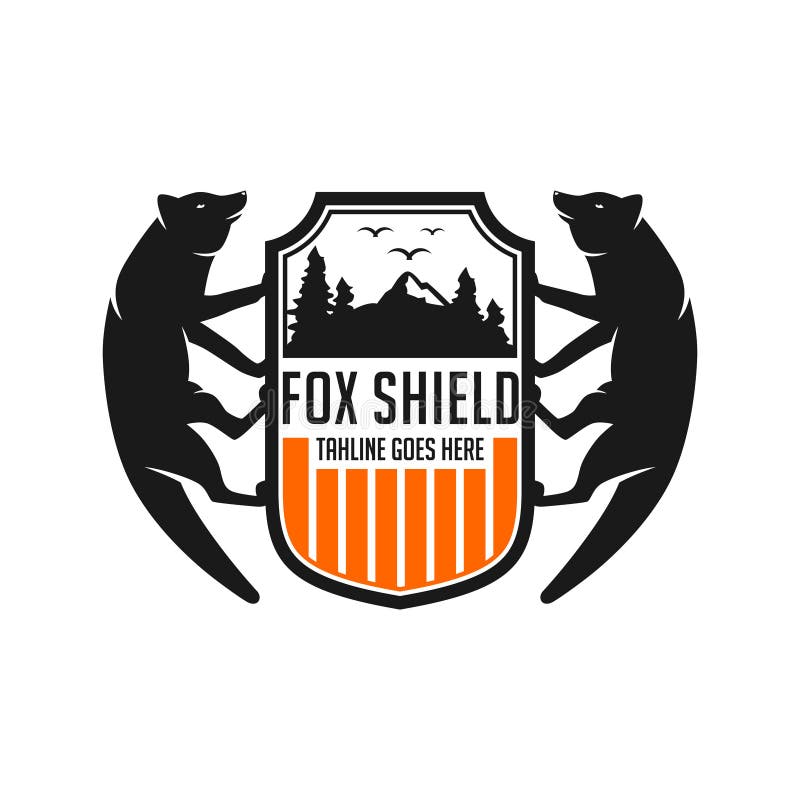 Fox and Shield Logo Designs Template Stock Vector - Illustration of ...