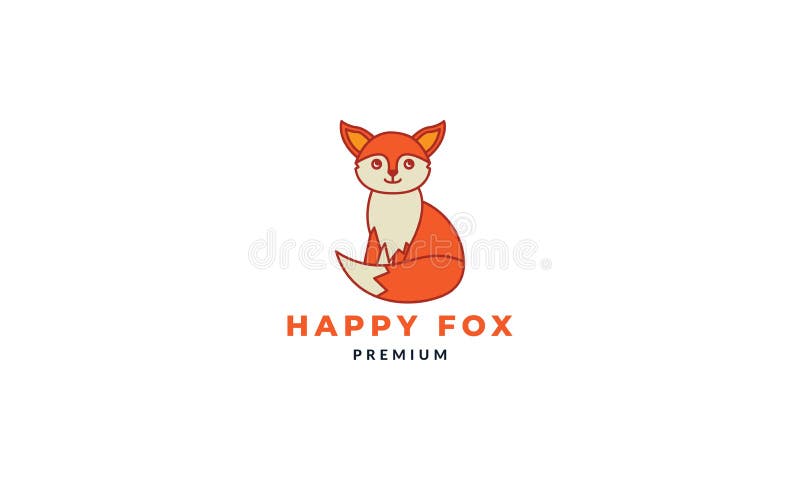 Fox Side Cute Cartoon Abstract Logo Icon Vector Illustration Stock ...