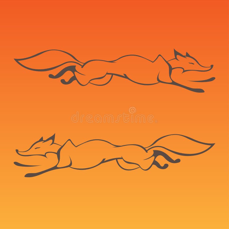 Fox sign in curve lines stock vector. Illustration of identity - 46042190