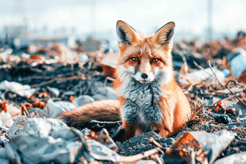 Fox Sitting Pile Trash Stock Photos - Free & Royalty-Free Stock Photos ...